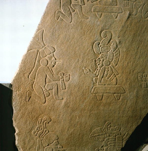 Slab Engraved with Human Figures, from Kaminaljuyu, Guatemala, Early ...
