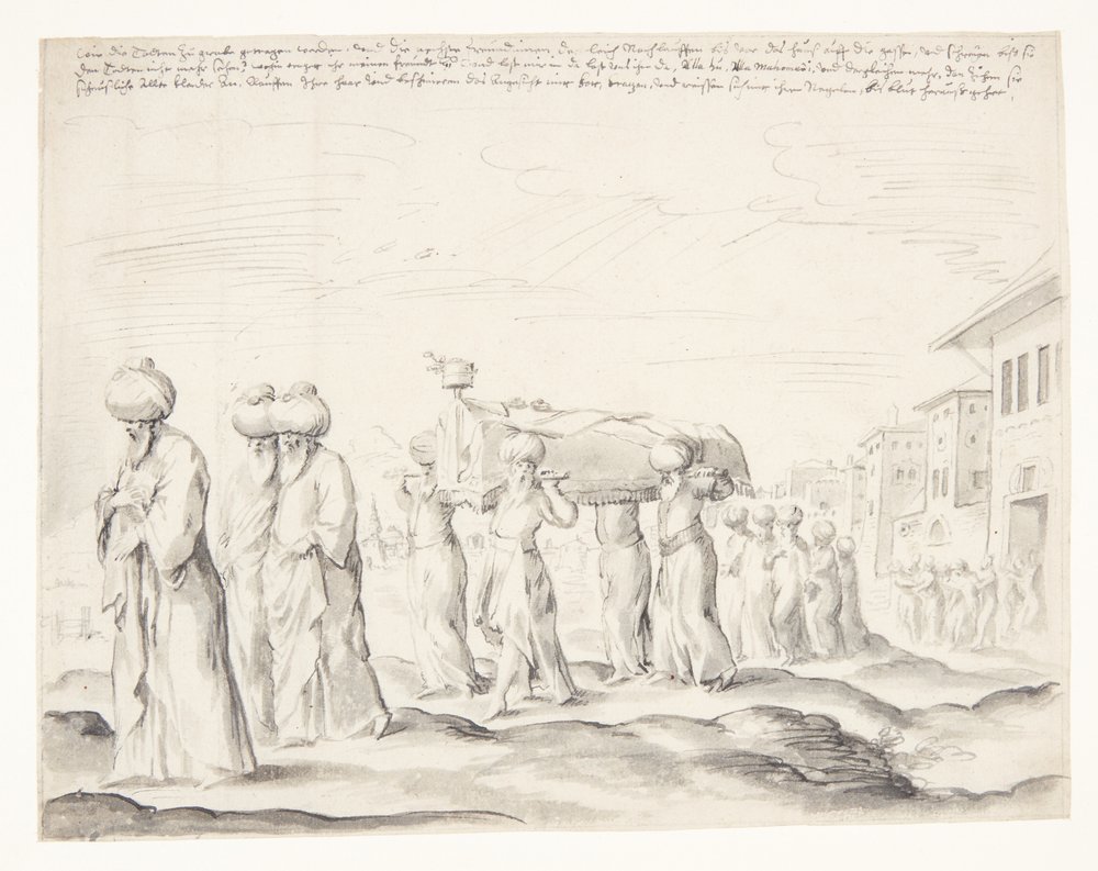 A Turkish Funeral Procession by Melchior Lorck