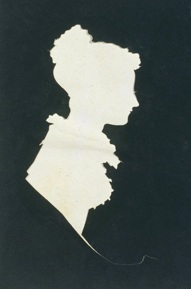 Silhouette of Sarah Faraday from Michael Faraday's scrapbook, 1821
