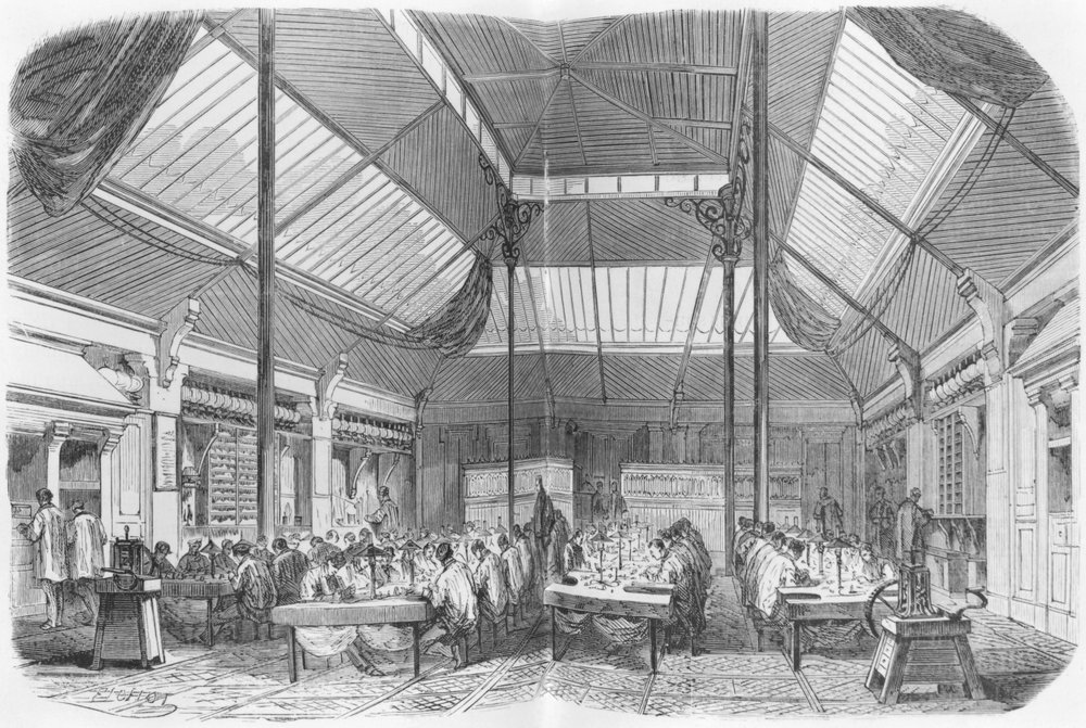 Workshop of jewellery during the Second Empire, illustration from 'Les ...