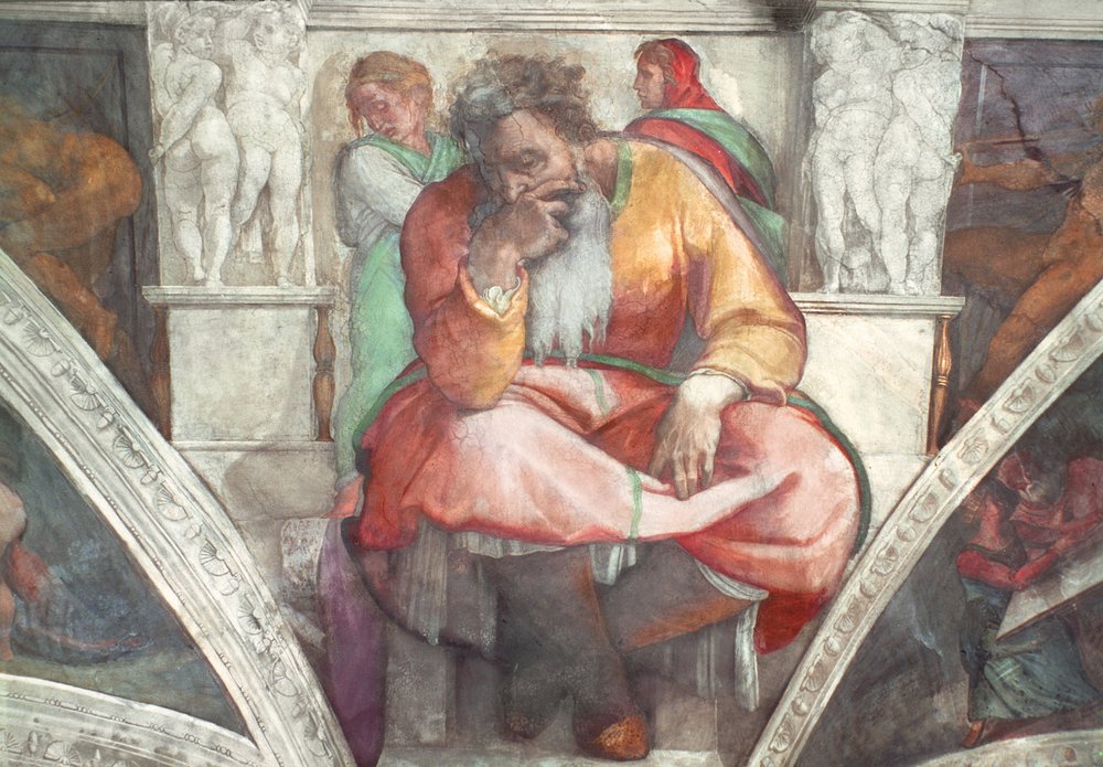 Sistine Chapel Ceiling: The Prophet Jeremiah (pre restoration)