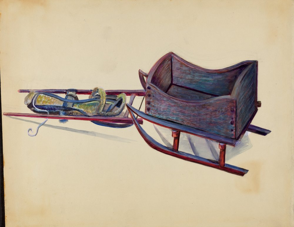 Toy Sleigh by Mina Lowry: Highest-quality art reproduction