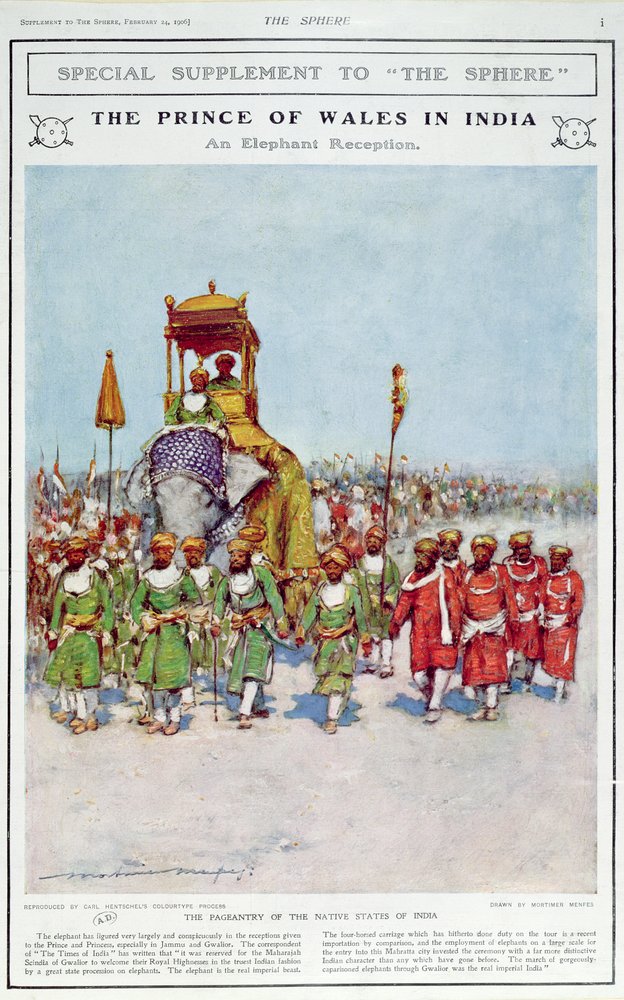 An Elephant Reception for the Prince of Wales, Illustration from 'The ...