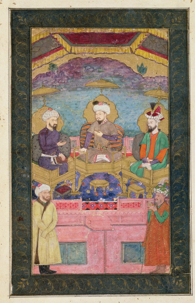 Timur, Babur, and Humayan Enthroned Together, from the Large Clive ...