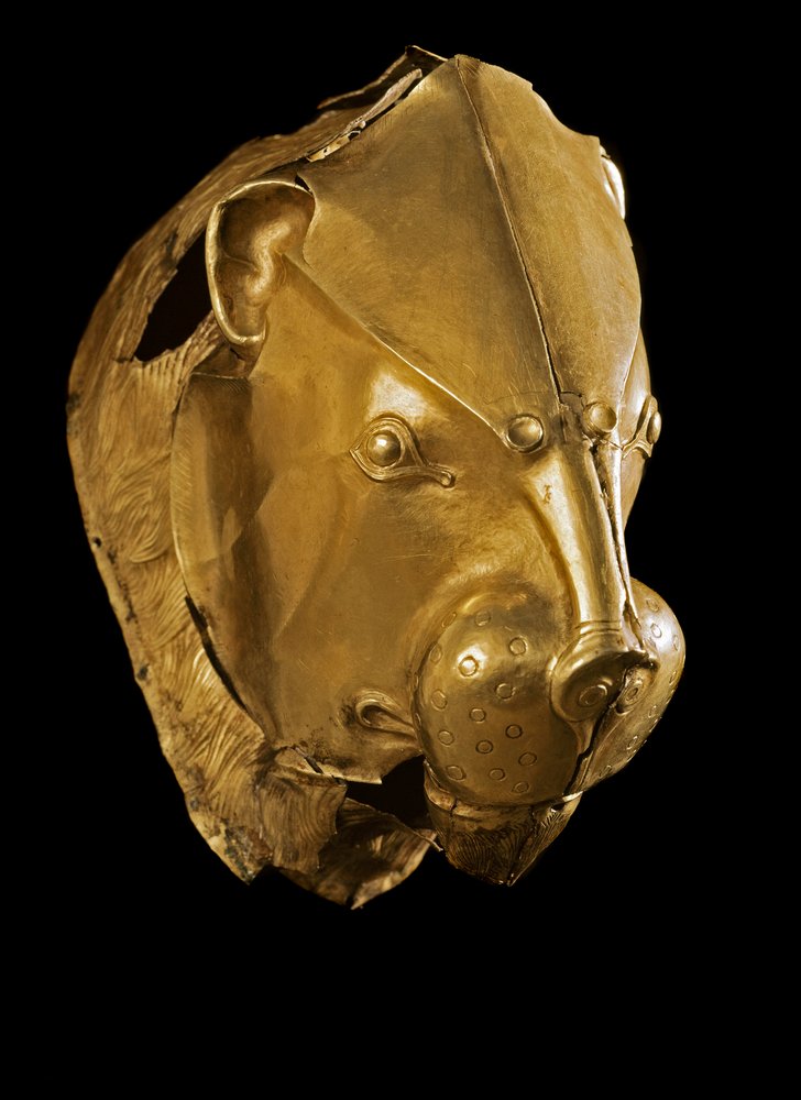 Gold Lion's Head Rhyton (16th Century BC) by Mycenaean