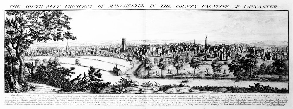The South West Prospect of Manchester on the County Palatine of Lancaster