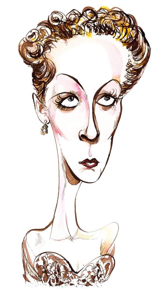 Danielle Darrieux - caricature by Neale Osborne