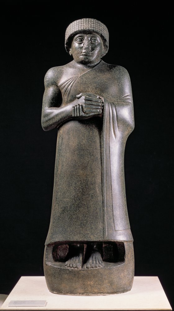 Statue of a King with Clasped Hands, Possibly Gudea, Prince of Lagash ...