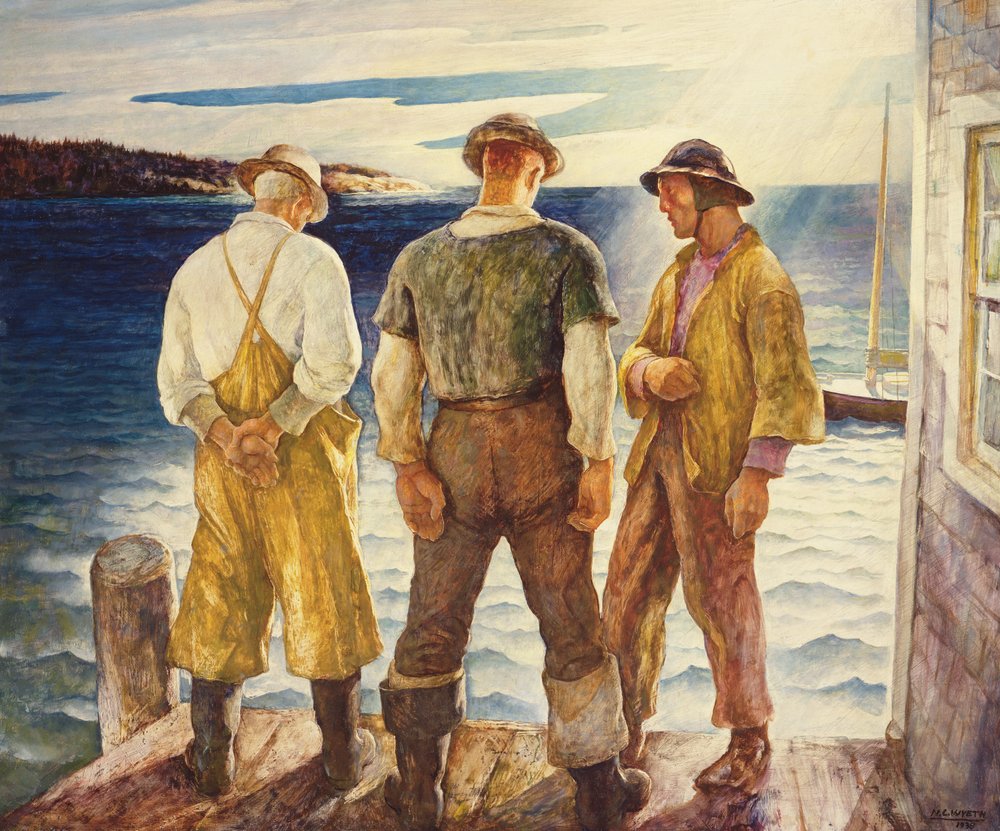 Three Fishermen, 1938 by Newell Convers Wyeth