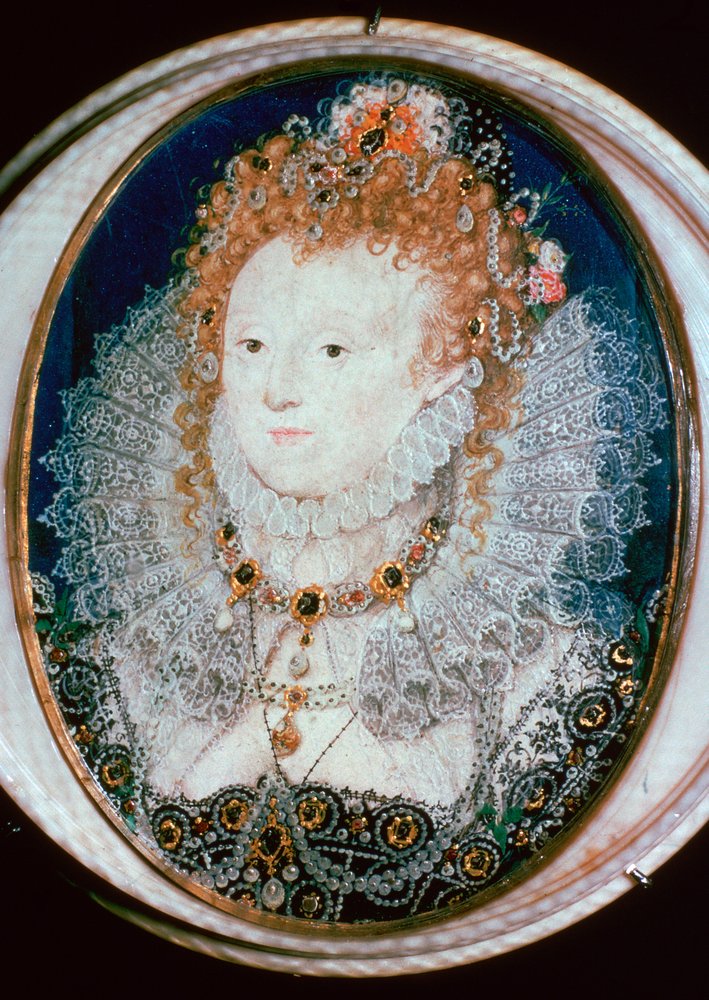 Miniature portrait of Queen Elizabeth I by Nicholas Hilliard