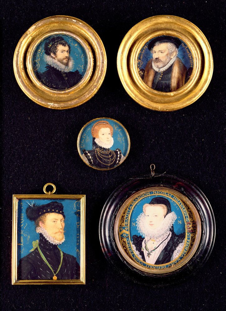 Miniatures of Hilliard's Father and Mother, self portrait and unknown ...