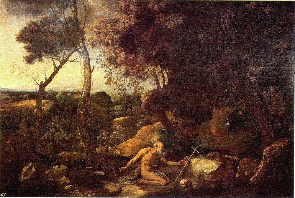 Landscape with Saint Jerome by Nicolas Poussin