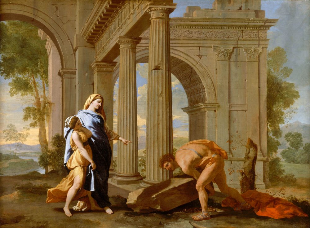 Theseus Finds His Father's Sword by Nicolas Poussin