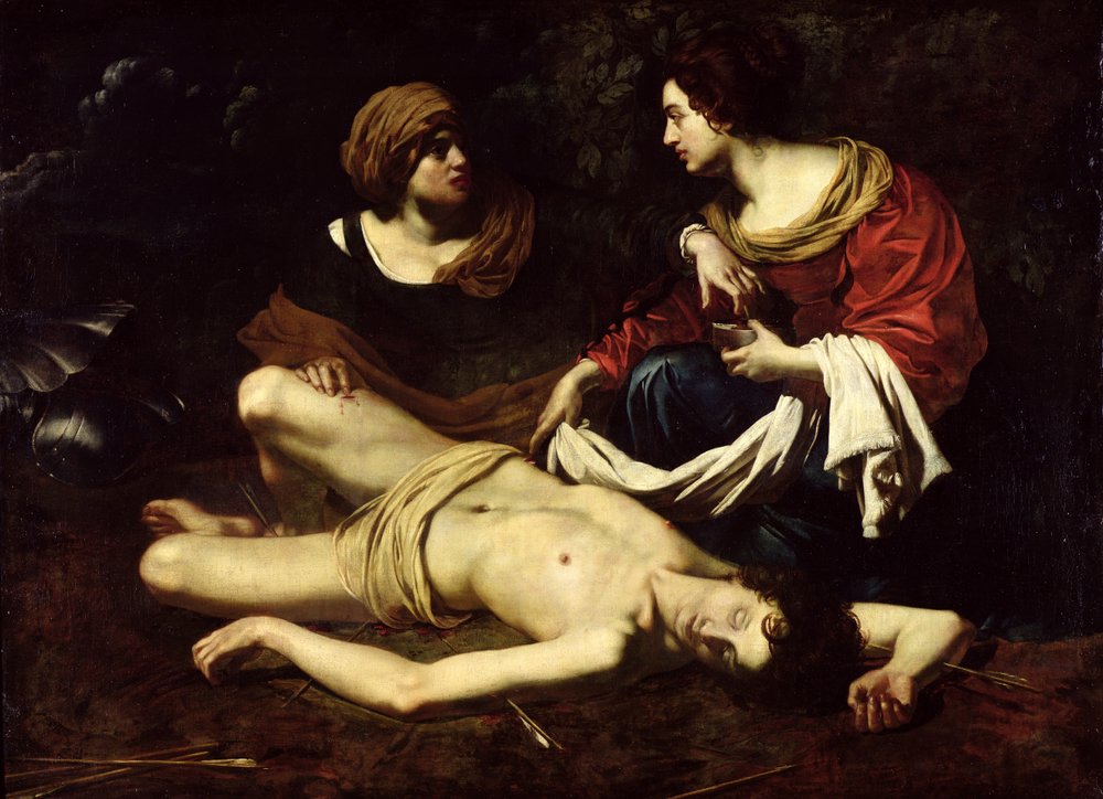 St. Sebastian Tended by St. Irene by Nicolas Regnier