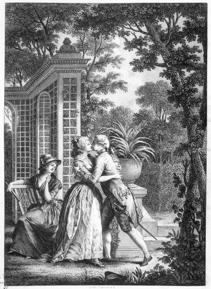 The First Kiss of Love, illustration from 'La Nouvelle Heloise' by Jean ...