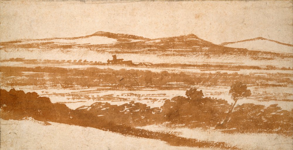 View Across a Valley Towards Distant Hills