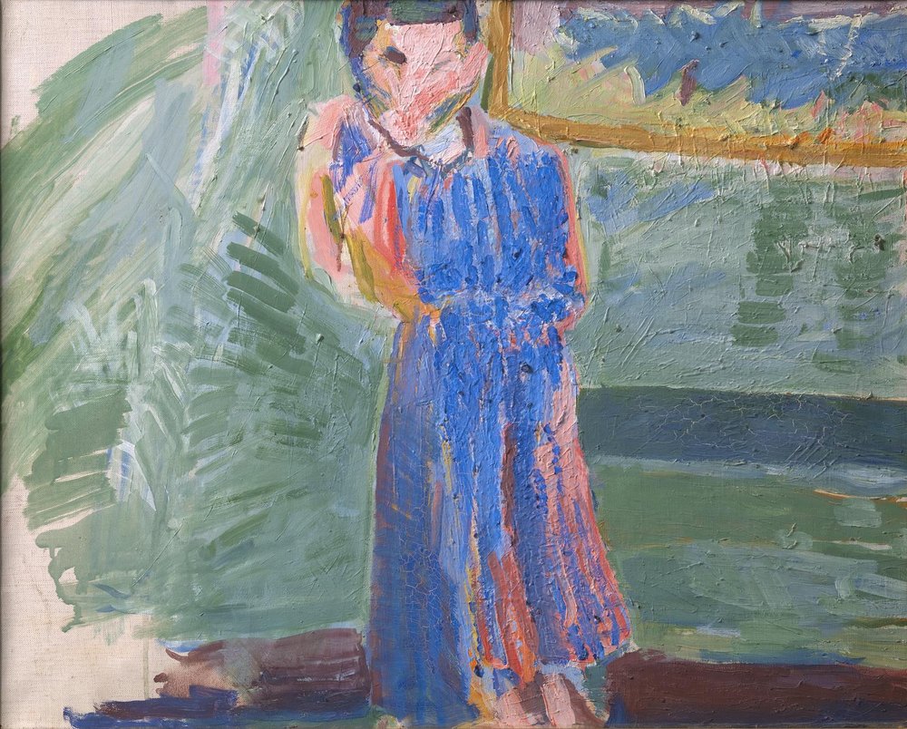 Standing Figure, Blue Dress by Niels Larsen Stevns