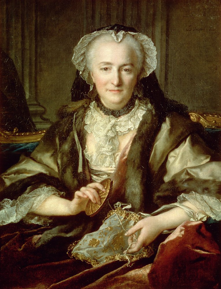 Madame Danze Sewing by Nikolai Tokareff: Fine art print