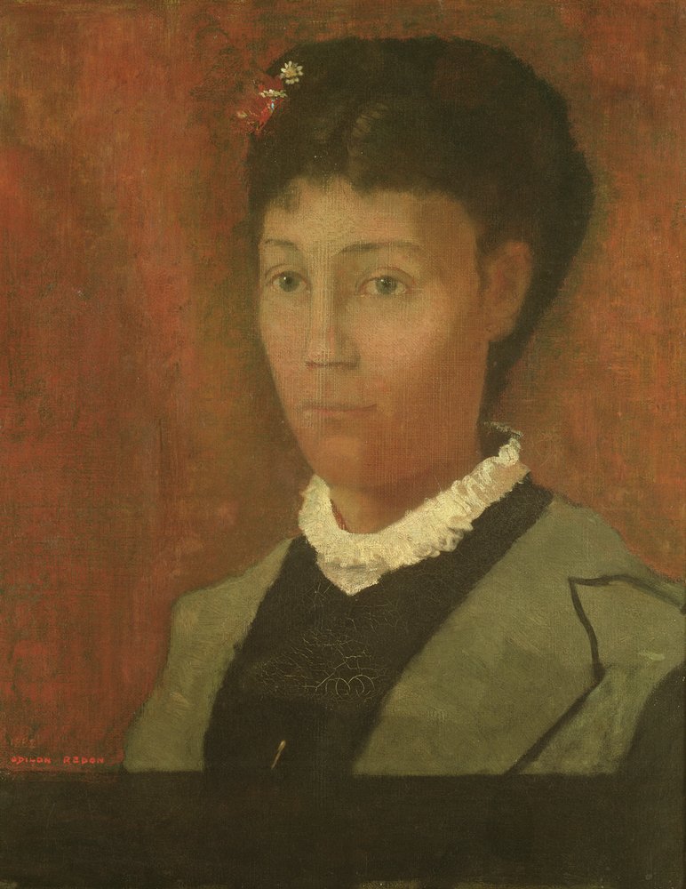 Portrait of the artist's wife, Madame Odilon Redon (nee Camille Falte ...