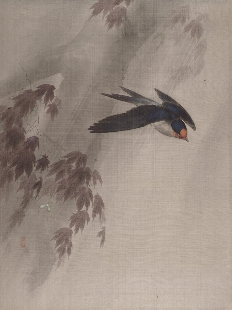 A Swallow in the Rain by Okada Baison: Buy fine art print