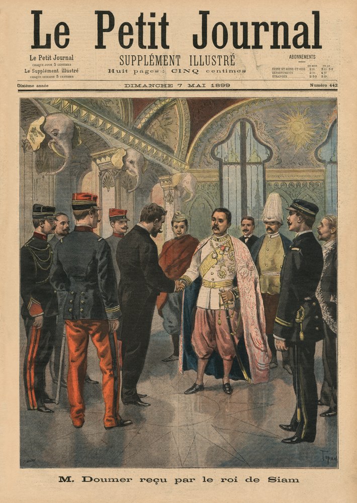 Paul Doumer, Governor General of Indochina, received in Bangkok by ...
