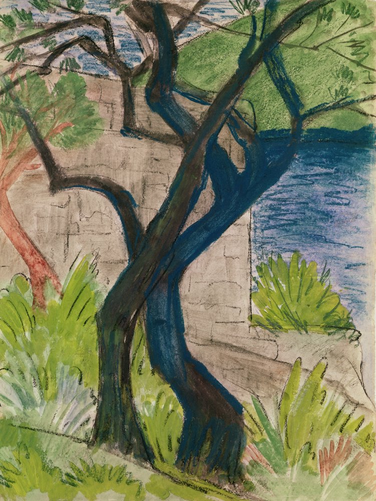 Trees before a Bridge by Otto Mueller: Buy fine art print