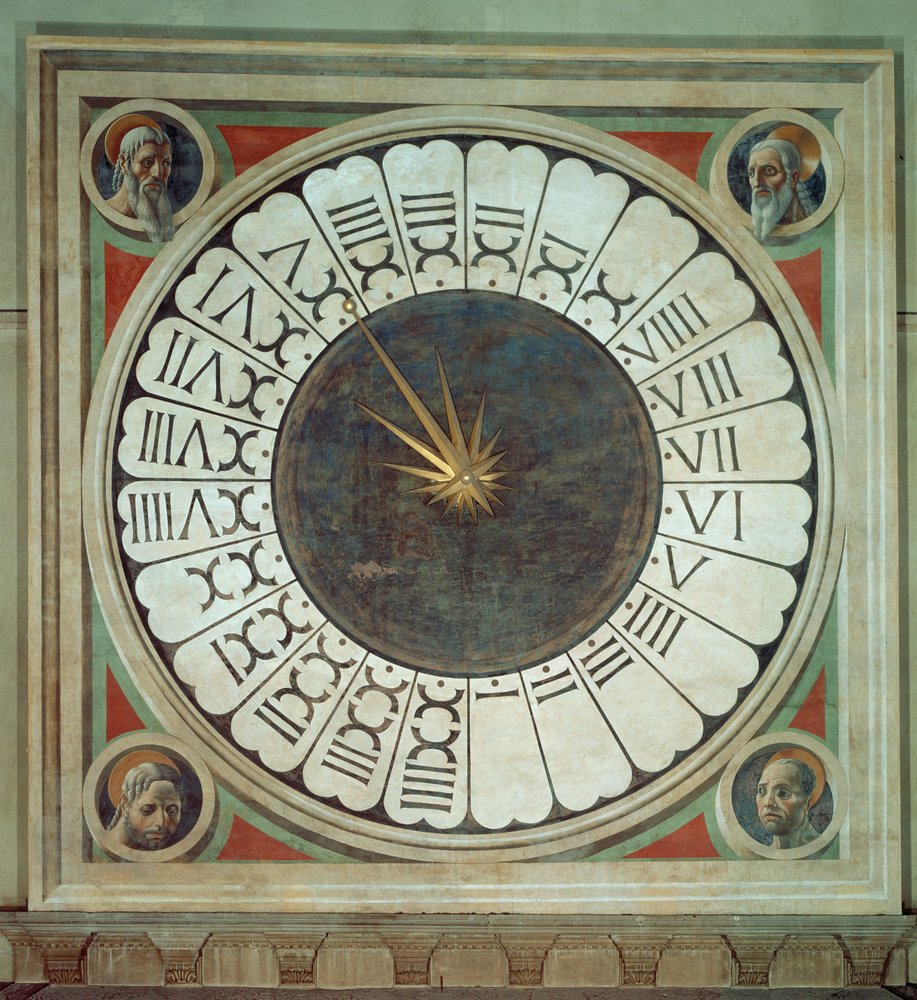 Canonical clock with the heads of four prophets, completed 1443