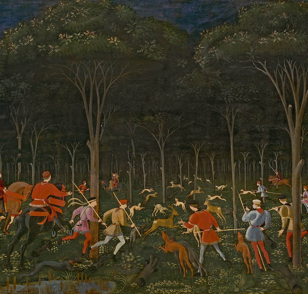The Hunt in the Forest (detail) by Paolo Uccello