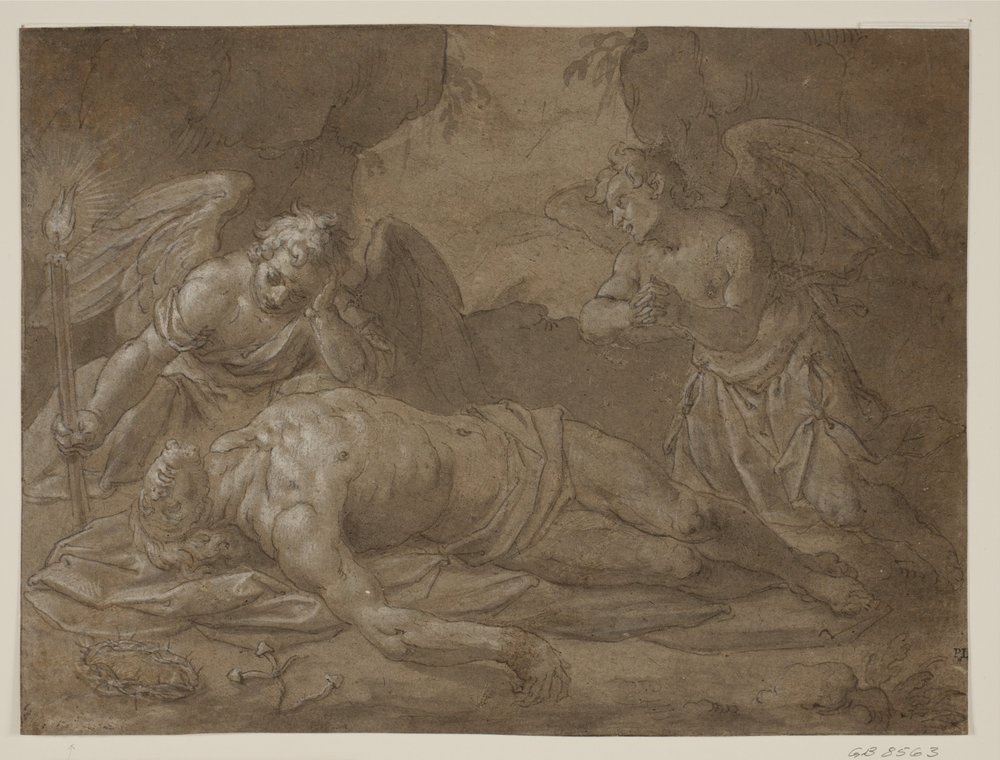 The Dead Christ Mourned by Two Angels by Pasquale Ottino