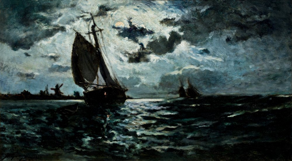 Sailing Ship in the Moonlight by Paul Gauguin