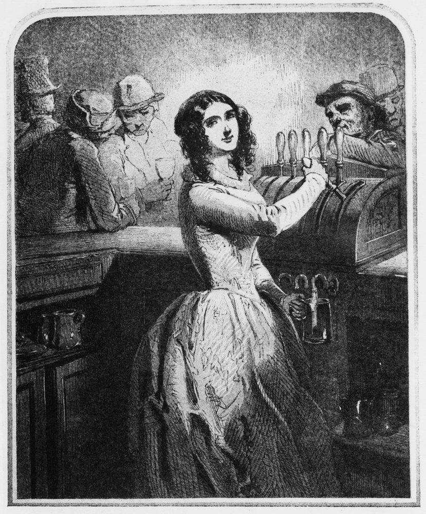 The Waitress at the Counter by Paul Gavarni