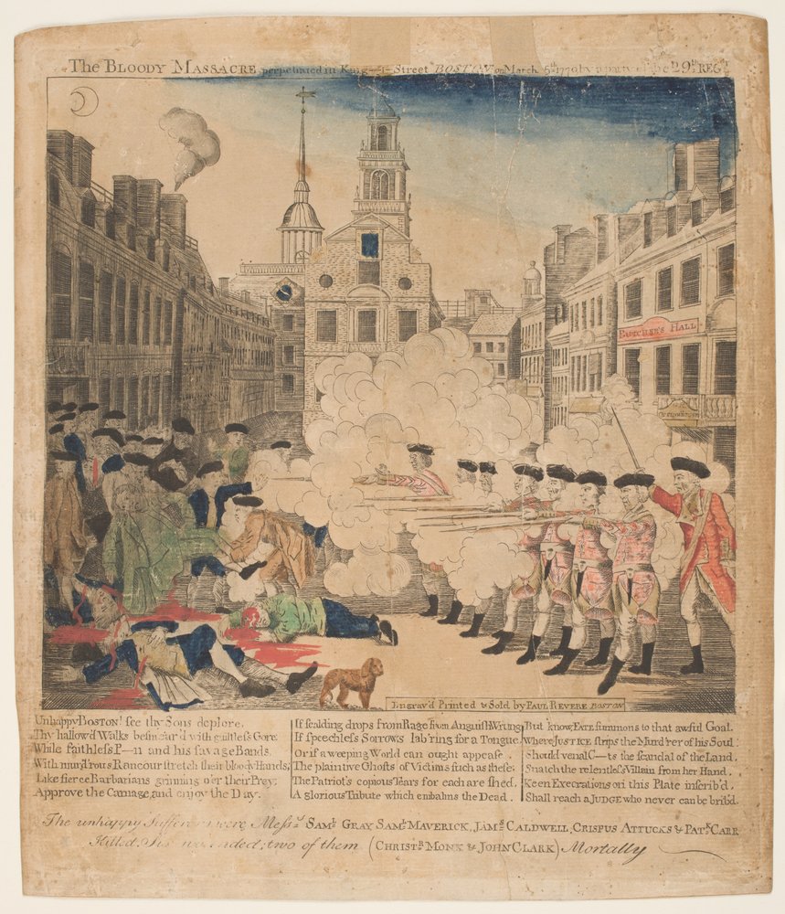 The Boston Massacre, 5th March 1770 by Paul Revere