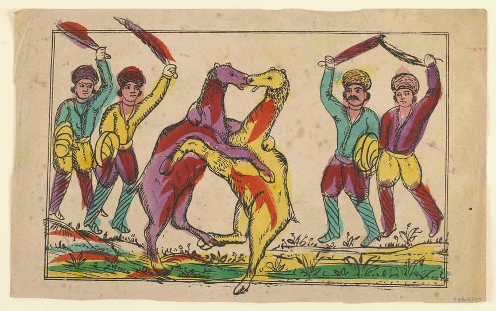 Camel Fight by Persian School: Buy fine art print
