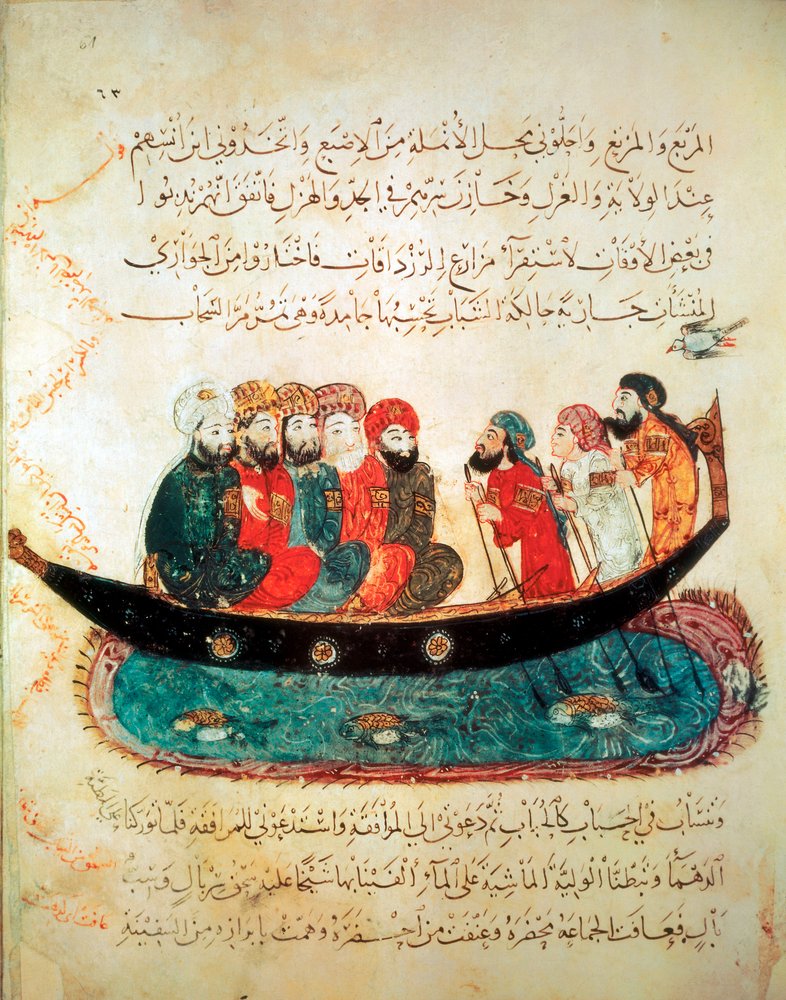 Persian Boat Carrying Travelers on the Euphrates River