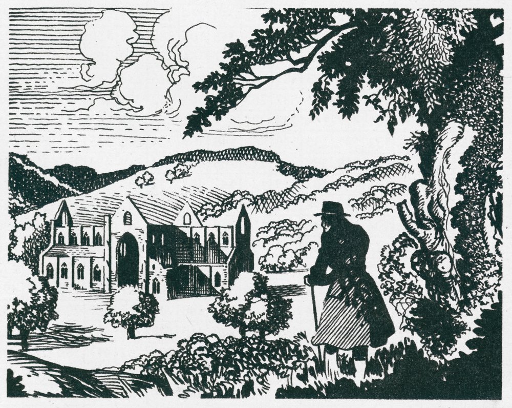 Tintern Abbey being viewed by William Wordsworth