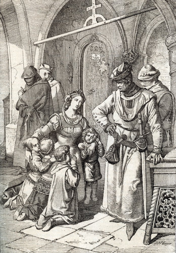 The assassination of the noble lady Ines de Castro, second wife of ...