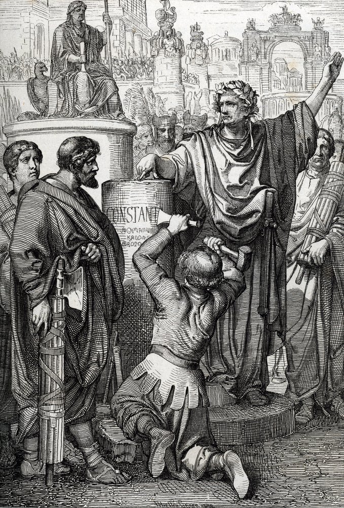 The foundation of Constantinople by Emperor Constantine the Great who ...