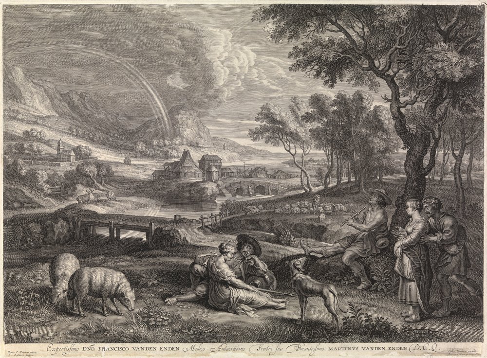 Landscape with Rainbow and a Shepherd by Peter Paul Rubens