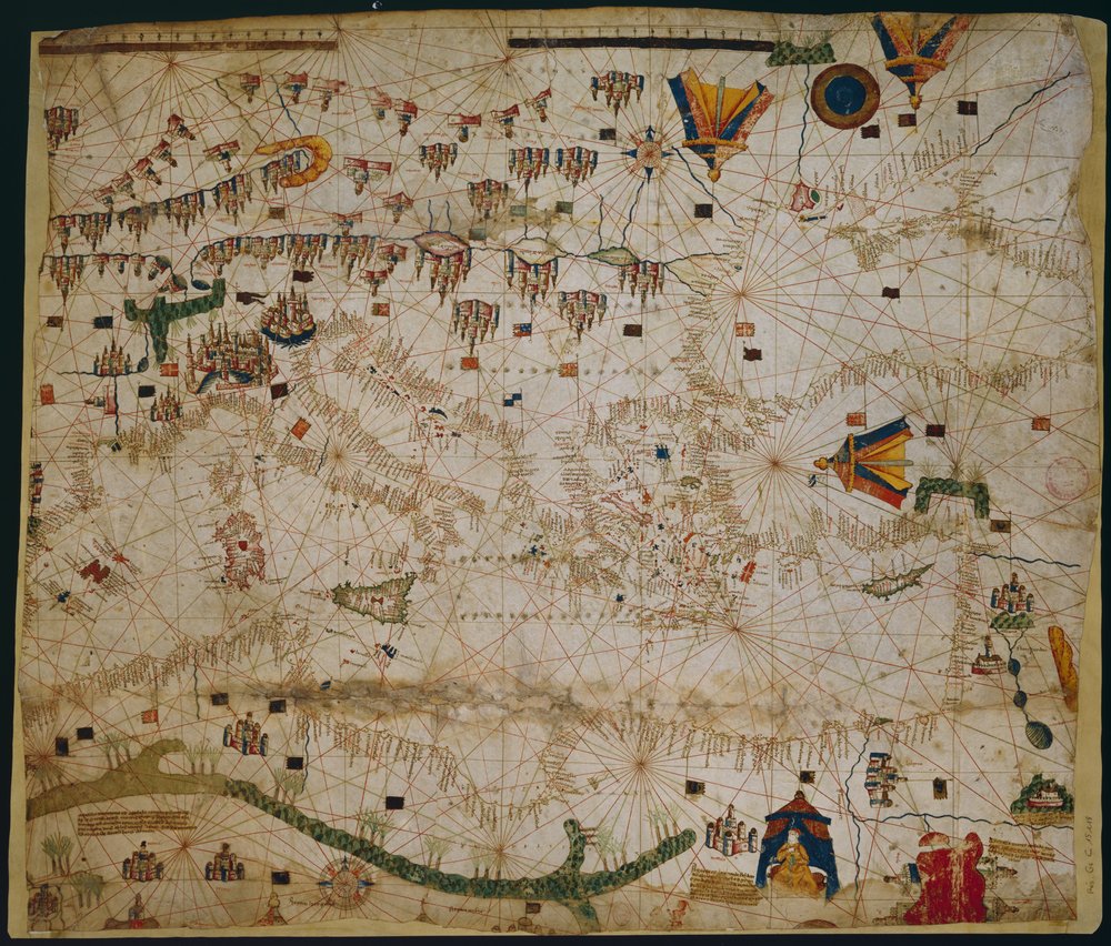 Marine Map of the Mediterranean Sea and the Black Sea
