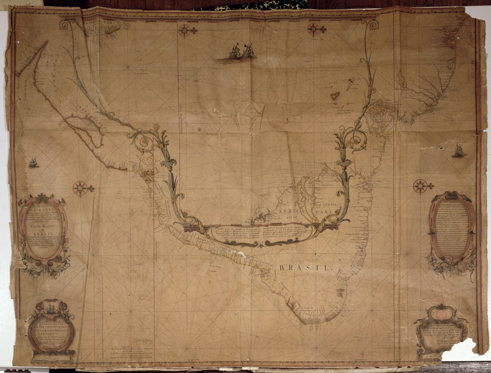 Map of Brazil, from Dutch Marine Maps, 1637