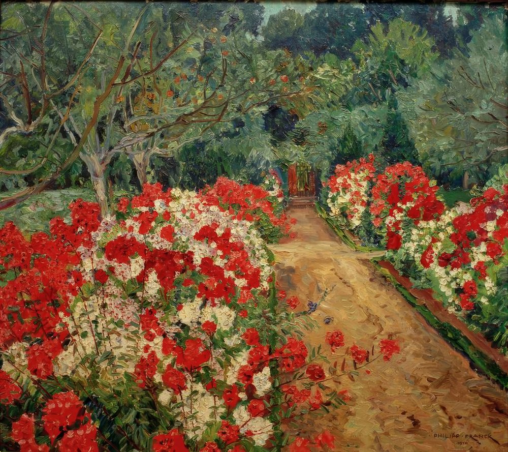 Garden Path with Phlox Bed by Philipp Franck: Fine art print
