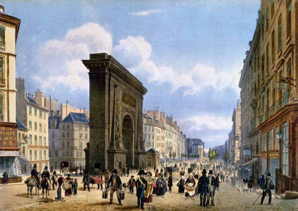 View of the Porte St. Denis, from 'Promenades dans Paris et ses ...