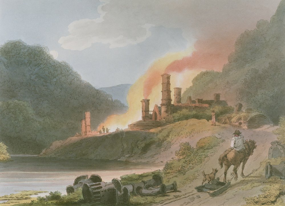 Iron Works, Coalbrook Dale, from 'Romantic and Picturesque Scenery of ...