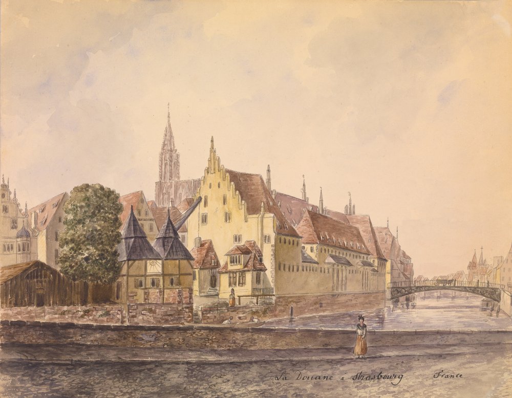 The Danube at Strasbourg by Philippe Auguste de Peellaert
