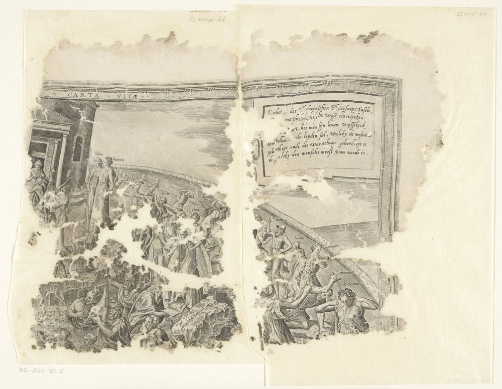 Upper Right Corner of a Print of the Scene of Cebes