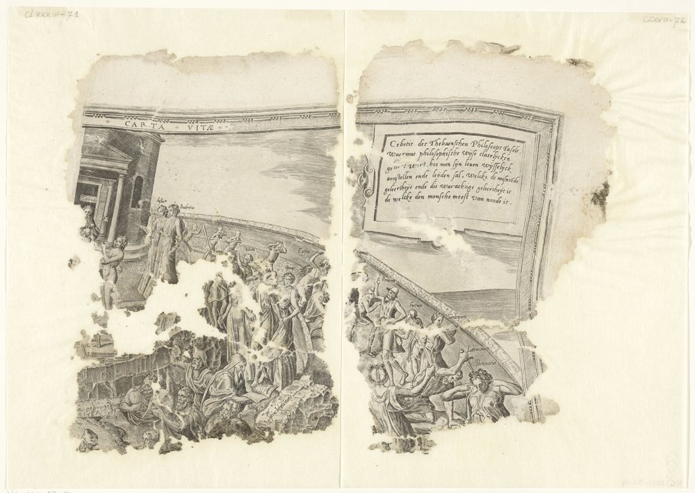 Upper Right Corner of a Print of the Scene of Cebes (Tabula Cebetis ...