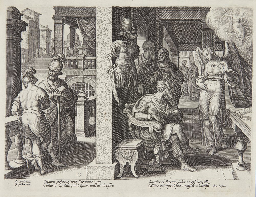 The Angel Sending Cornelius for St. Peter by Philips Galle