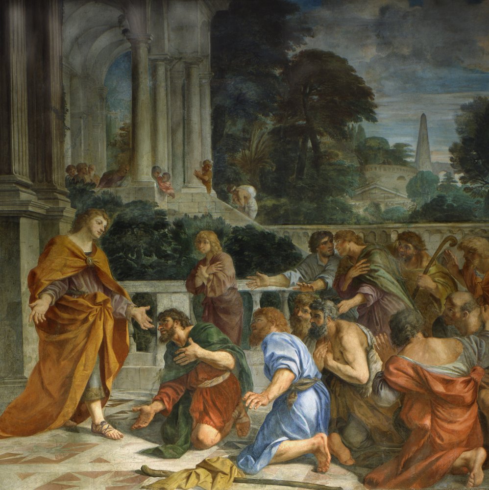 Biblical stories, Joseph being recognized by his brothers (detail)