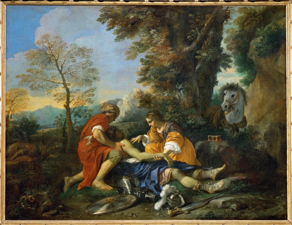 Herminie and Valfrino tending to the wounds of Tancred