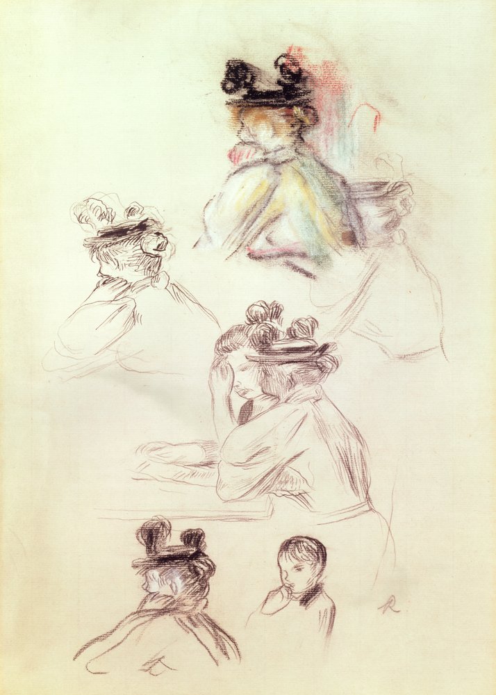 Worksheet with Seven Figures by Pierre-Auguste Renoir
